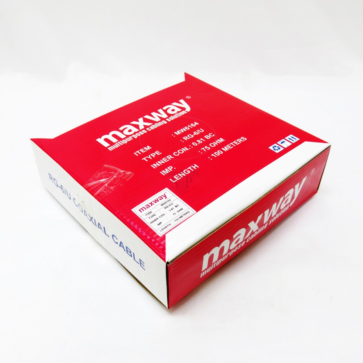 Maxway MW6164 RG6/U Coaxial Cable [100M] (White)