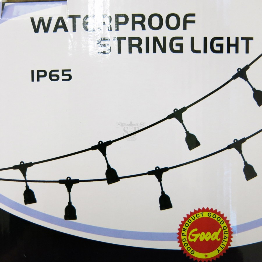 Iwachi IP65 12 x E27 Weatherproof Lamp Holder c/w 7.2M Wire (Black)