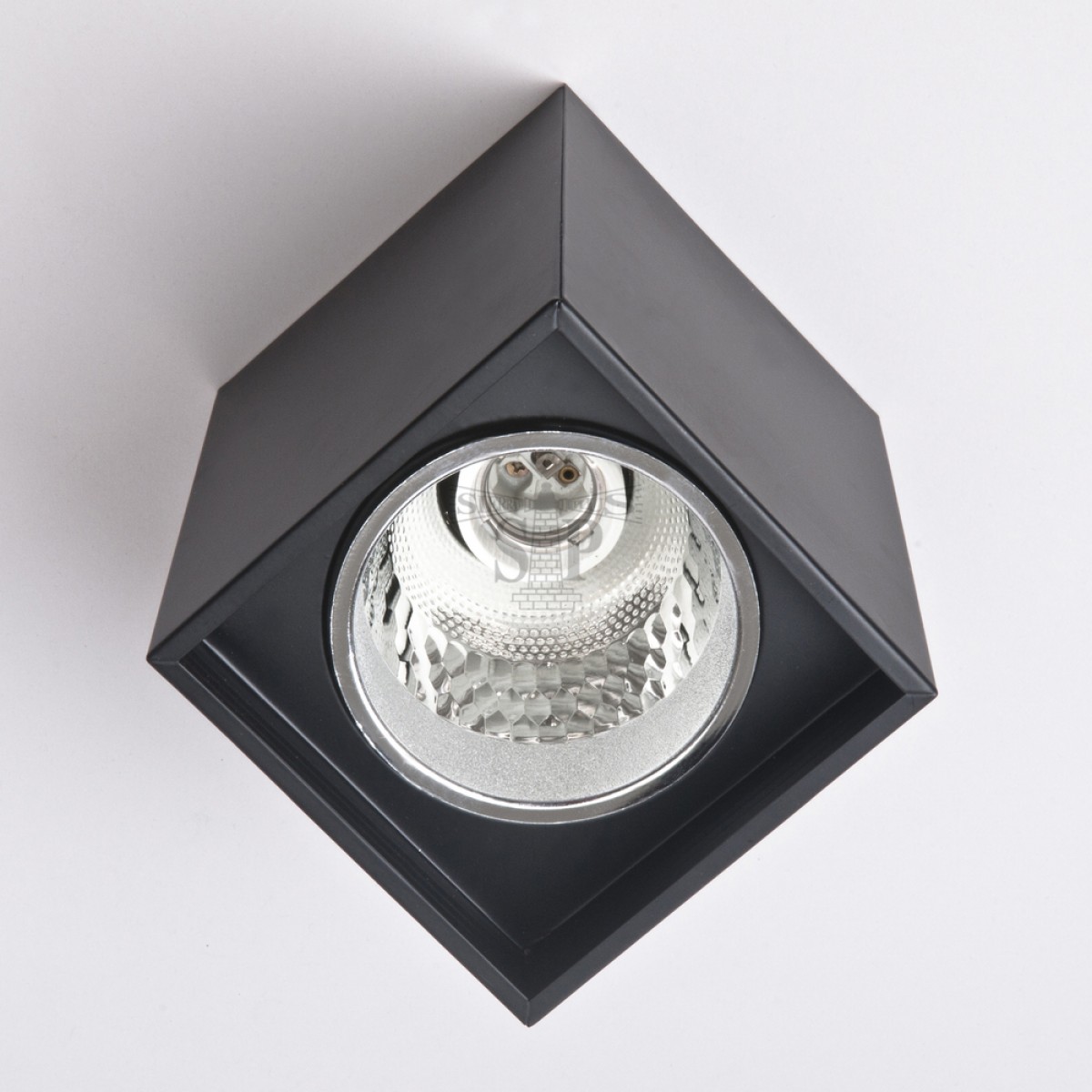 BTG 6-inch E27 Flush Mount Surface Down Light Square (Black)