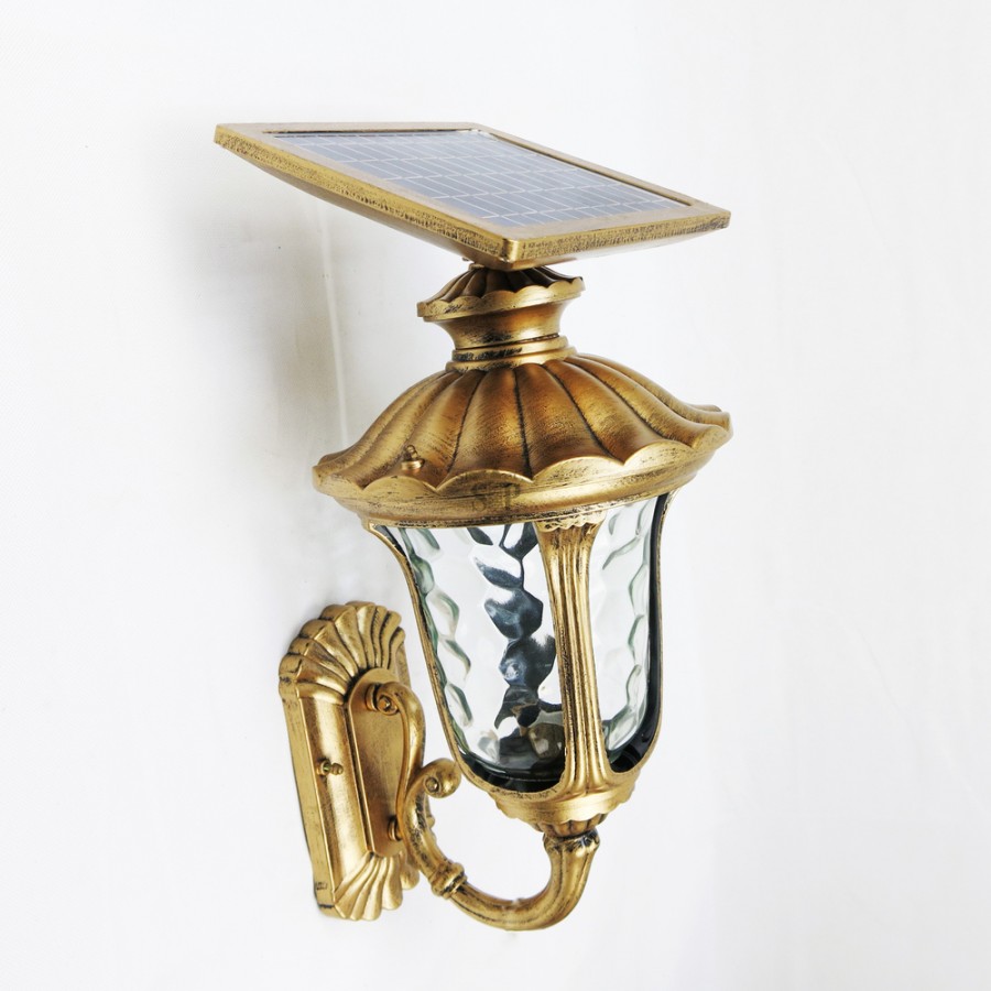 1813 9-inch E27 Classic Solar LED Outdoor Wall Gate Lamp