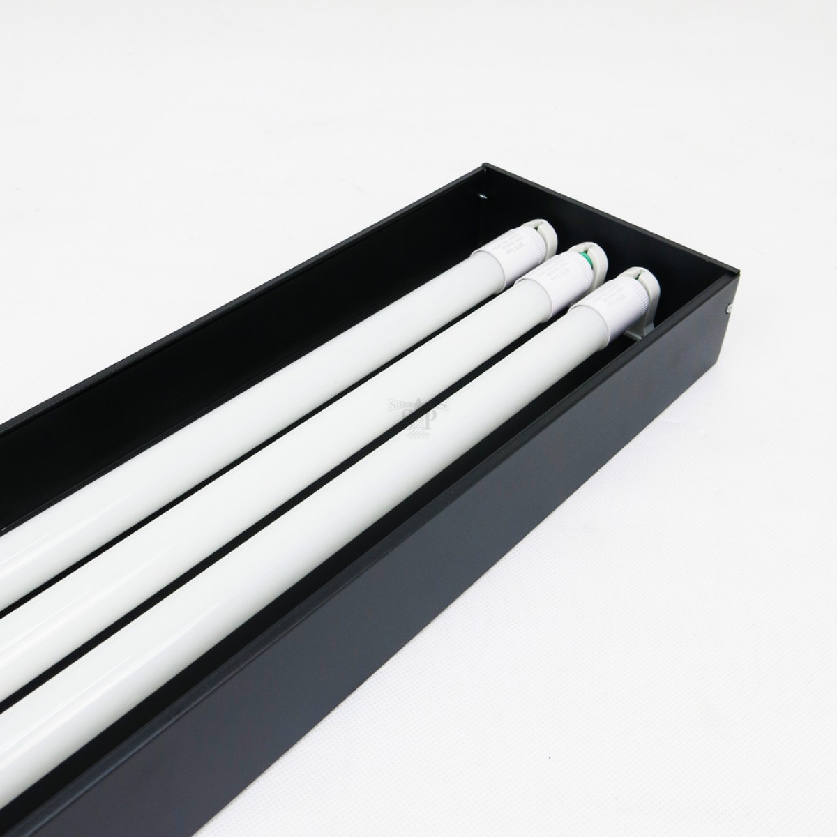 Btglux 4ft Led Triple Circuit Linear Series Opal Diffuser Casing Black C W T8 Led Tube And