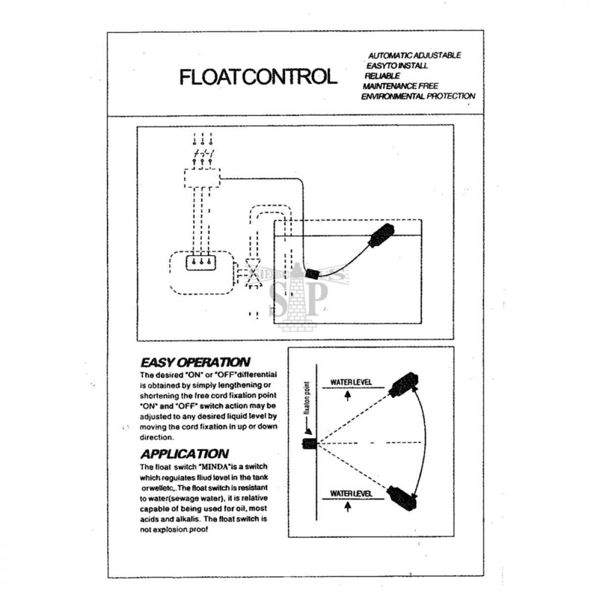5 Meter Float Switch / Water Level Switch