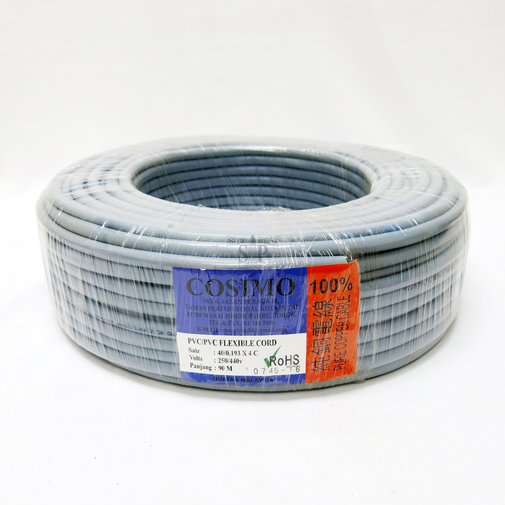Cosimo 40/0076 x 4 Core PVC Insulated PVC Sheathed Copper Flexible ...