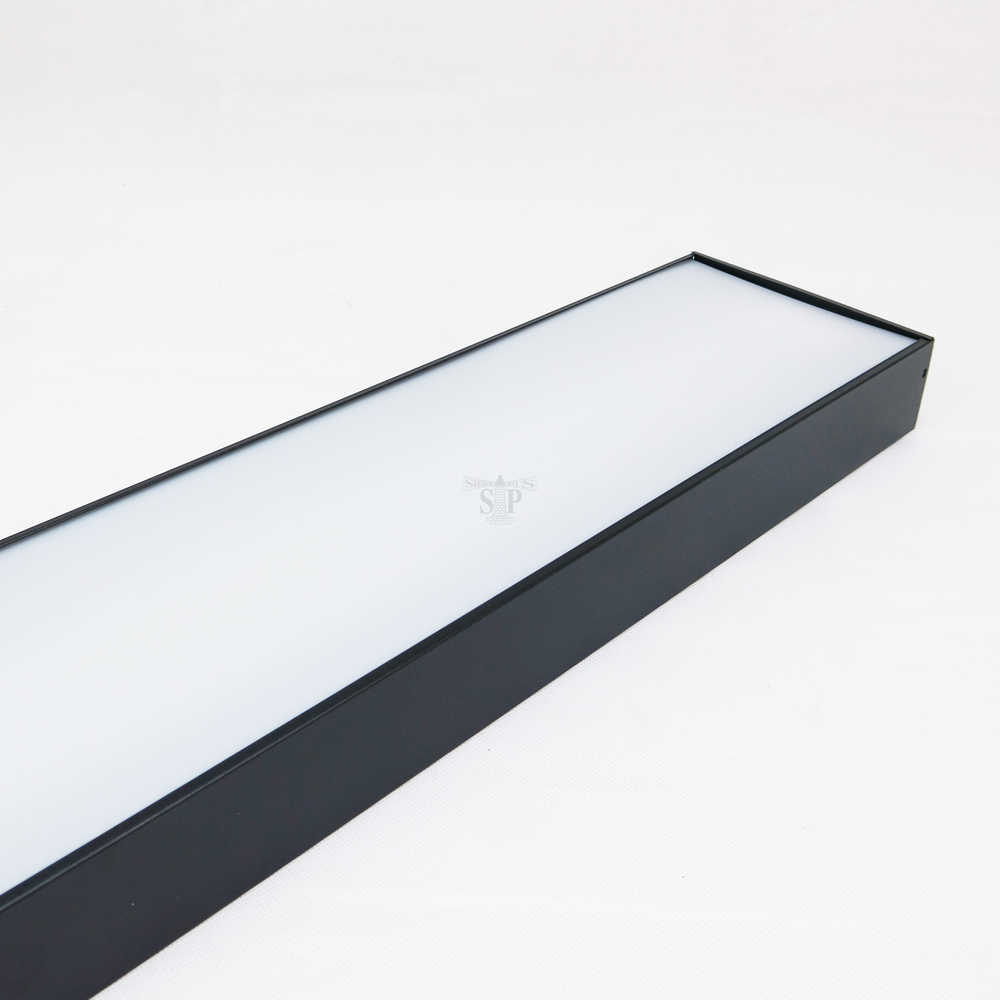 BTGLUX 4ft LED Triple Circuit Linear-Series Opal Diffuser Casing (Black ...